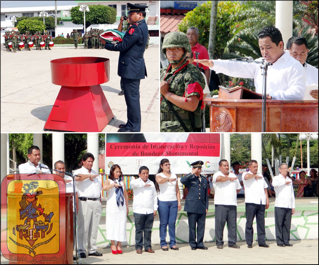 EL PREGON DEL TOXTLAN: Ayuntamiento de Cabada, renueva bandera monumental